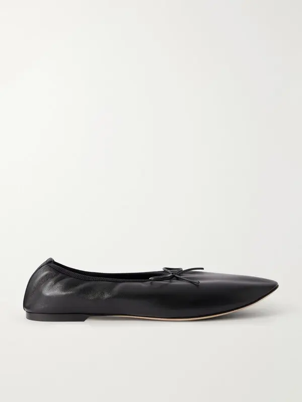 JAMIE HALLER High Vamp Leather Ballet Flats - Black
