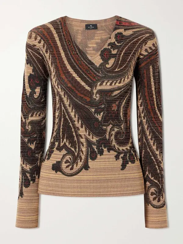 Etro Paisley Printed Knit Sweater