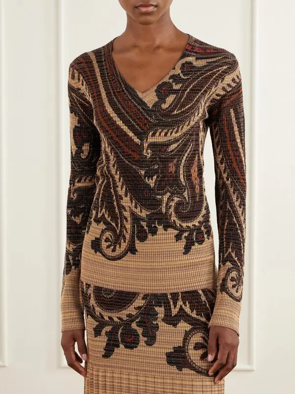 Etro Paisley Printed Knit Sweater - Multi