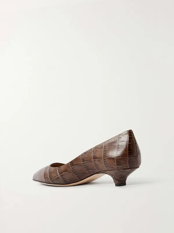 JAMIE HALLER The Kitty Croc-effect Leather Pumps
