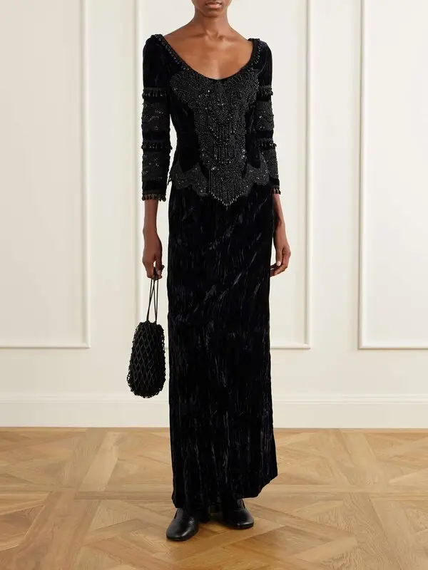 Anna Sui Velvet Maxi Skirt