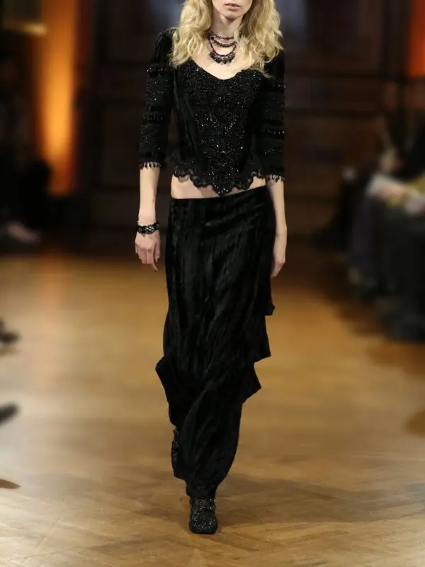 Anna Sui Velvet Maxi Skirt