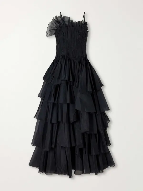 Aje Sonnet Ruffled Organza Maxi Dress