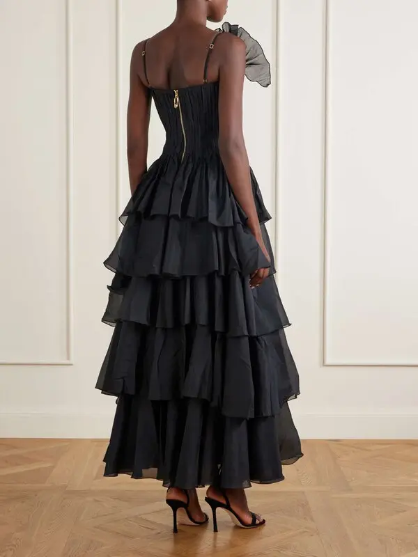 Aje Sonnet Ruffled Organza Maxi Dress