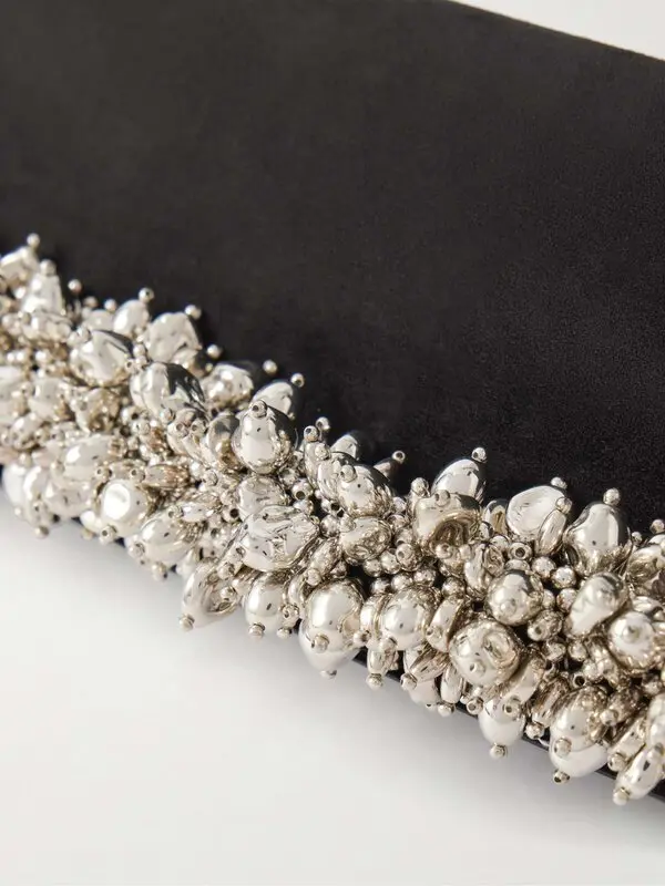 Simkhai River East West Bead-embellished Suede Clutch
