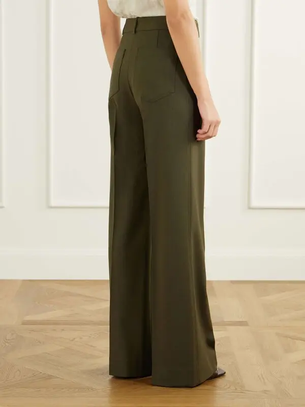 Victoria Beckham Stretch Wool-blend High-waist Flared Pants