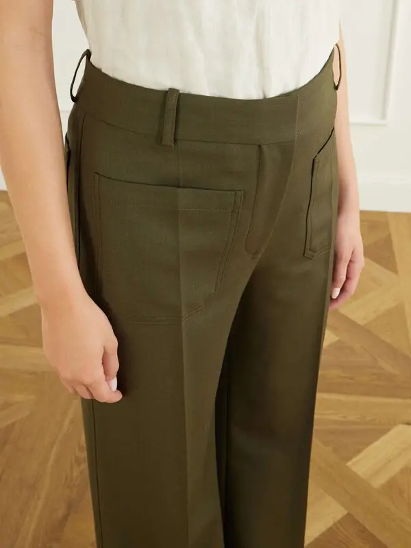 Victoria Beckham Stretch Wool-blend High-waist Flared Pants