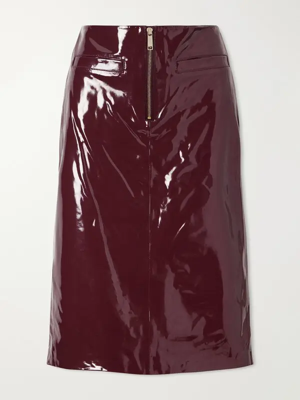 SELF-PORTRAIT Vinyl-effect Midi Skirt
