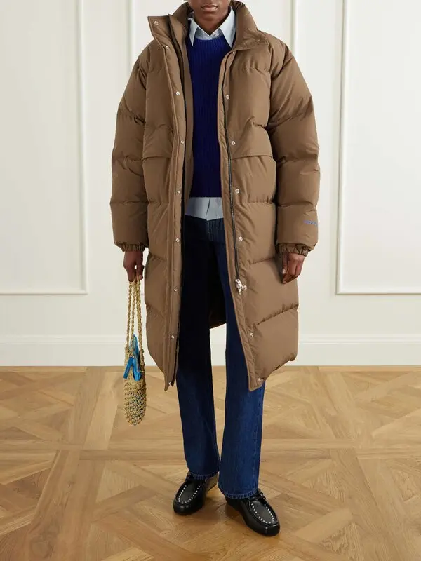 JIL SANDER Logo-appliquéd Quilted Shell Down Coat