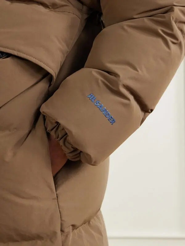 JIL SANDER Logo-appliquéd Quilted Shell Down Coat