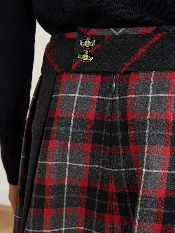VIVIENNE WESTWOOD Mini Bell Checked Pleated Mini Skirt