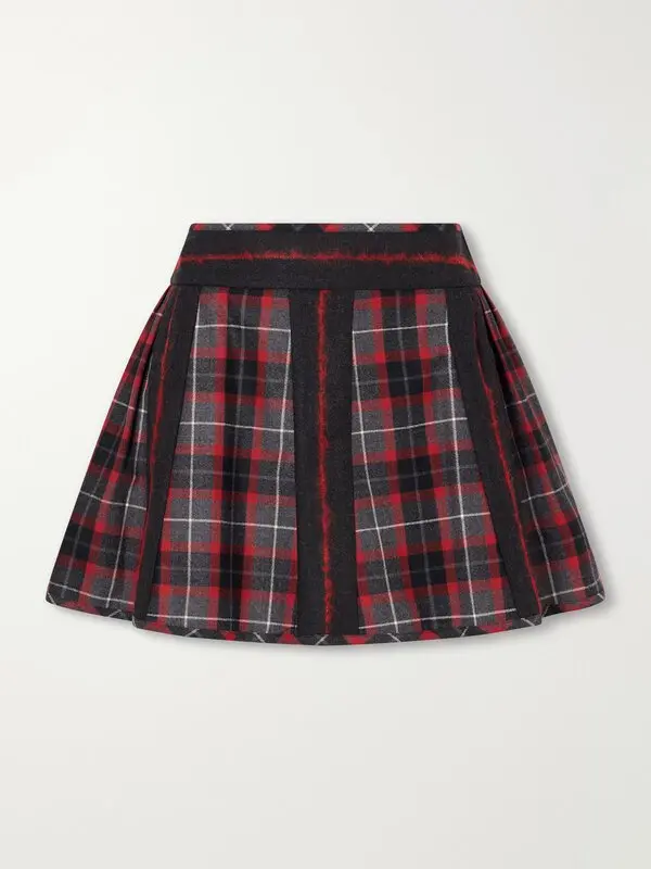 VIVIENNE WESTWOOD Checked Pleated Mini Skirt - Black