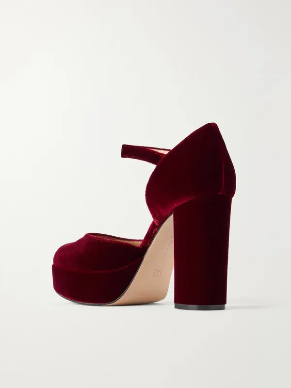 GIANVITO ROSSI Velvet Pumps - Burgundy