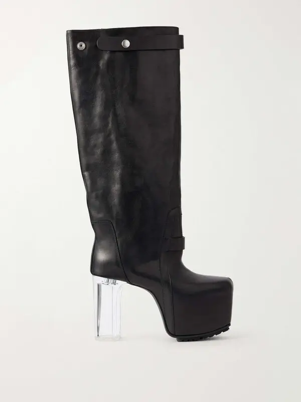 Rick Owens Naska Kiss 120 Leather Knee Boots
