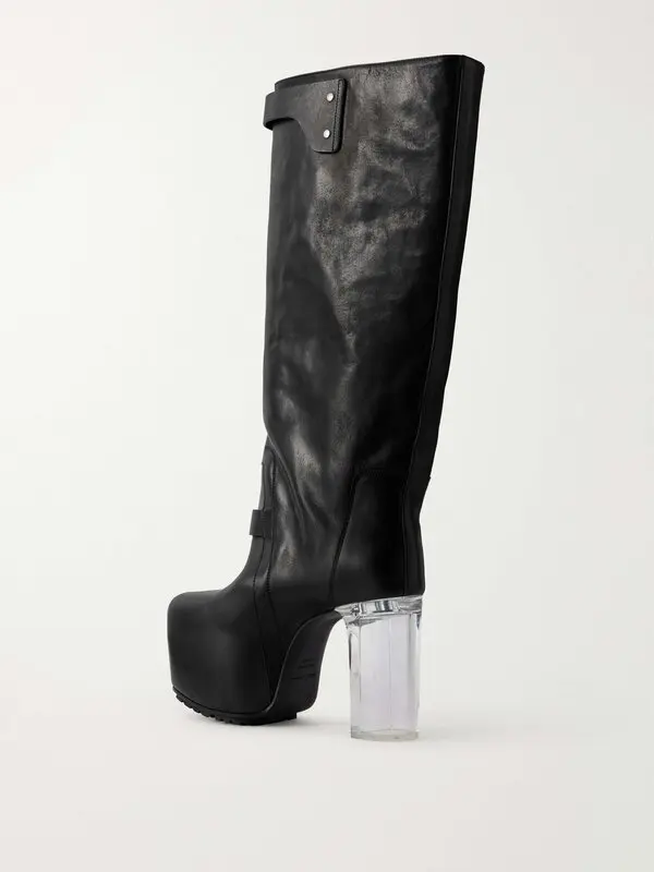 Rick Owens Naska Kiss 120 Leather Knee Boots