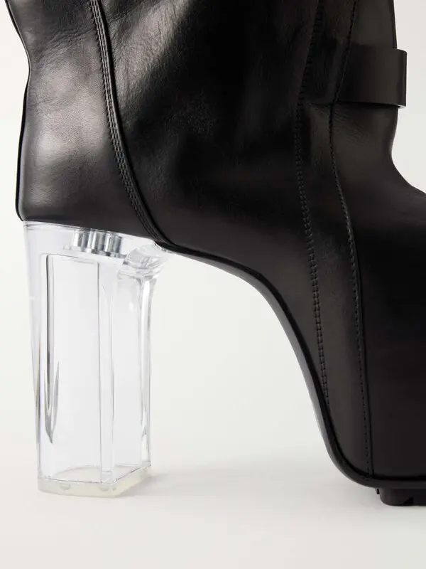 Rick Owens Naska Kiss 120 Leather Knee Boots