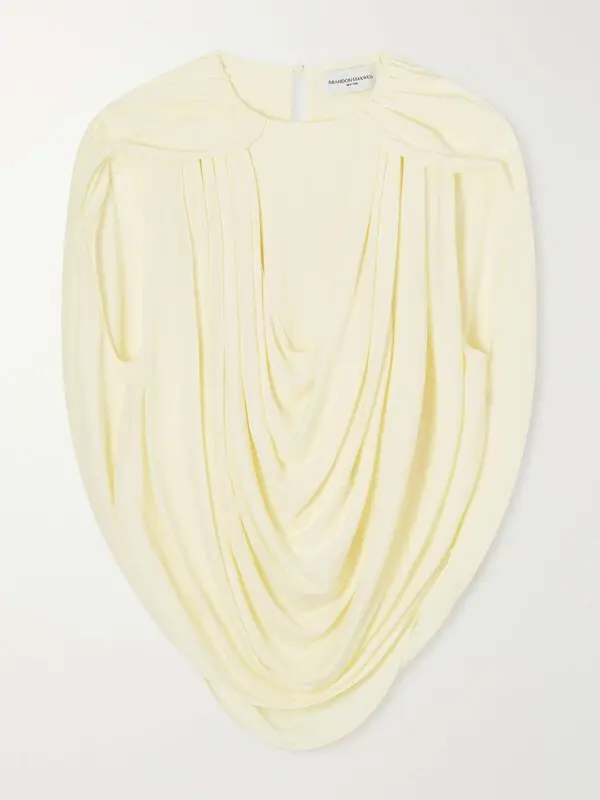 Brandon Maxwell The Astor Draped Jersey Blouse