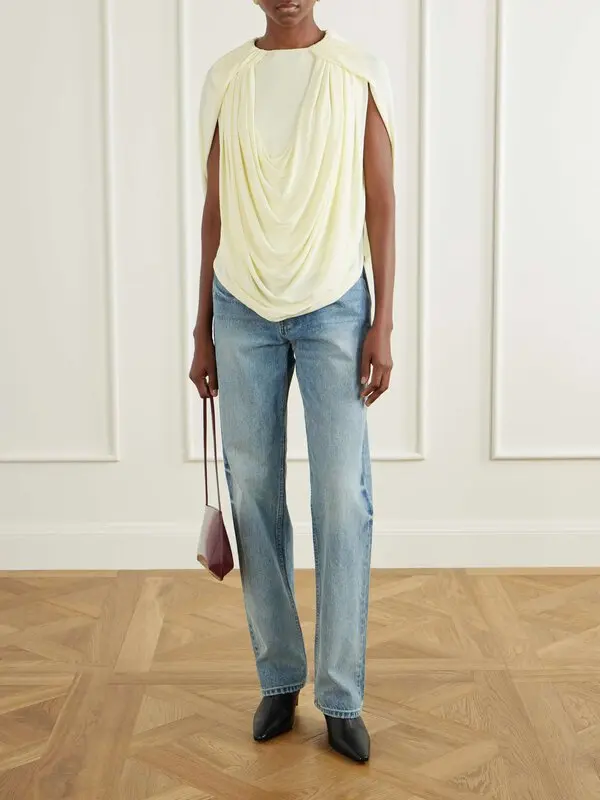 Brandon Maxwell The Astor Draped Jersey Blouse