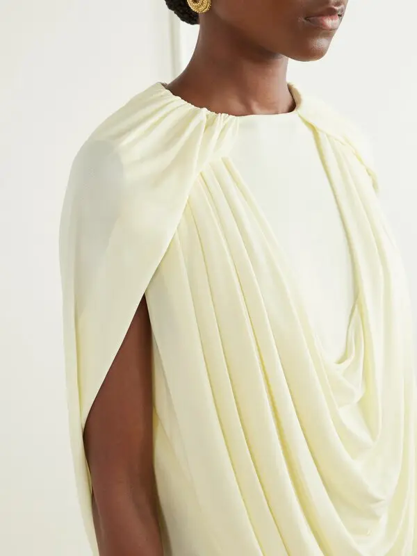 Brandon Maxwell The Astor Draped Jersey Blouse - Yellow