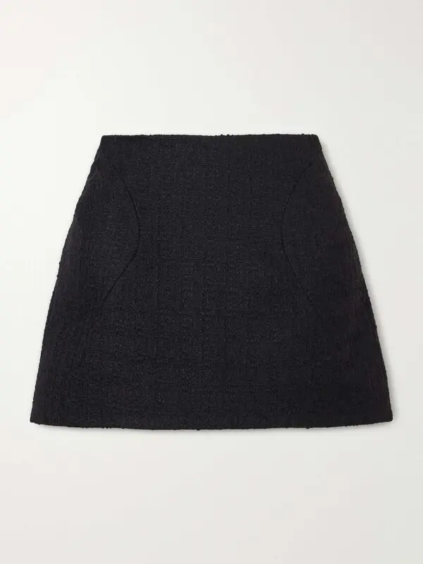 Alexander McQueen Wool And Mohair-blend Tweed Mini Skirt - Black