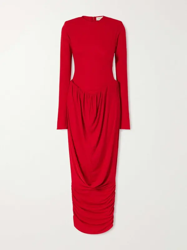 ILKYAZ OZEL Camino Gathered Crepe Gown