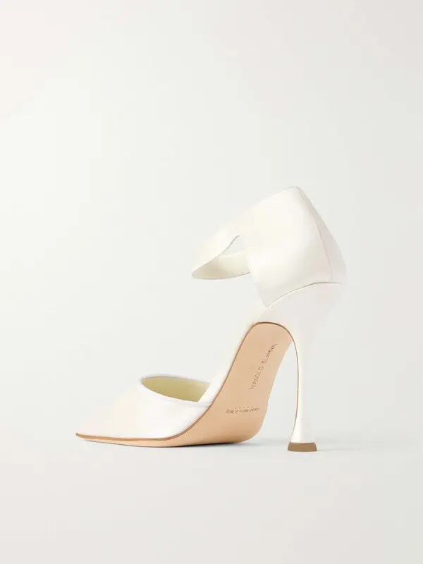 Manolo Blahnik Zutonplan 105 Crystal-embellished Satin Pumps