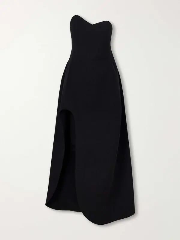 JIL SANDER Strapless Wool Gown