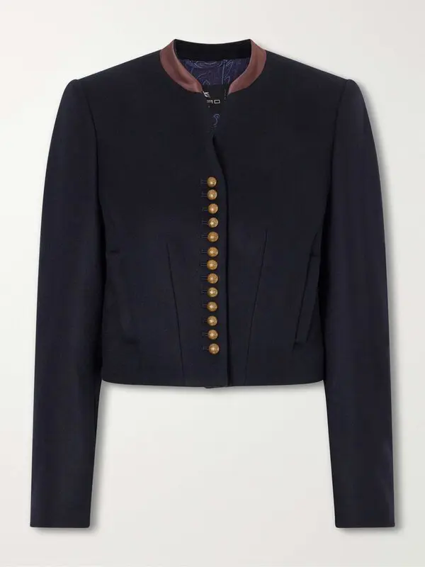 Etro Satin-trimmed Wool-blend Jacket