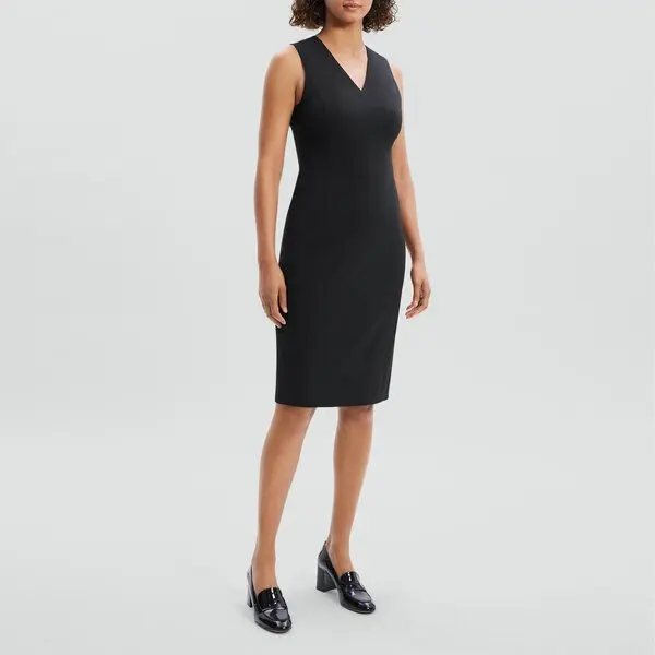 Theory V-neck Dress In Good Wool