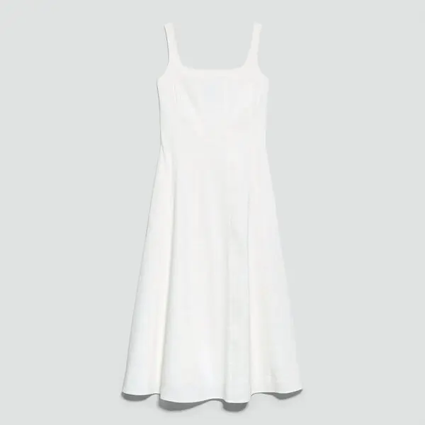 Theory Seamed Square Neck Dress In Good Linen