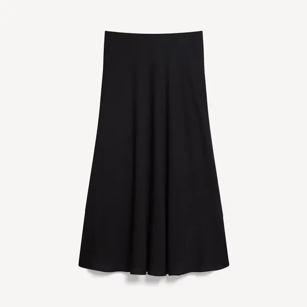 Theory Fluid Pull-on Skirt In Silk Georgette - Black