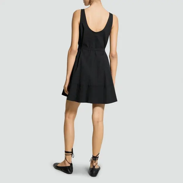 Theory Flared Tank Dress In Good Linen