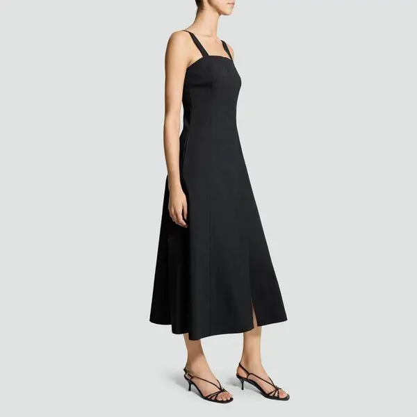 Theory Square Neck Dress In Good Linen