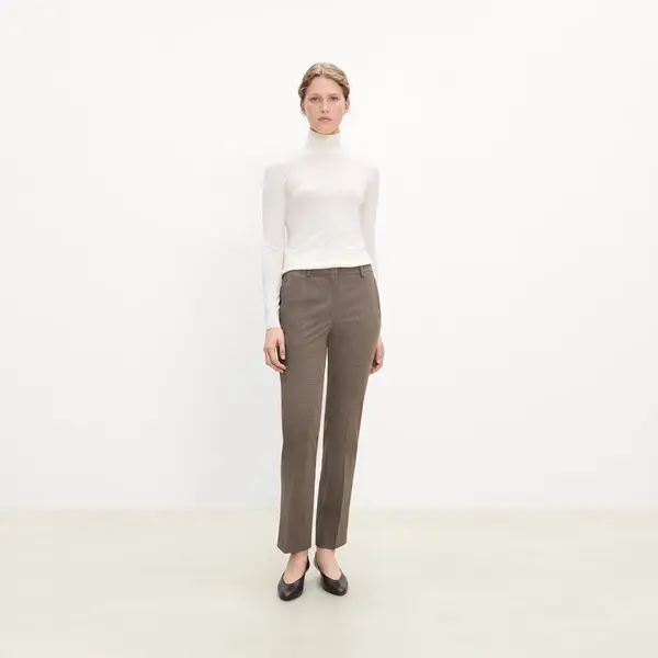 Theory Marcee Pant In Good Wool - Walnut Melange