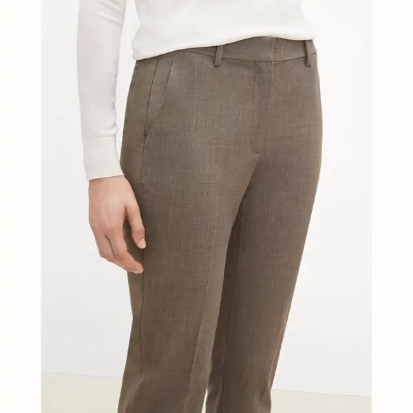 Theory Marcee Pant In Good Wool - Walnut Melange
