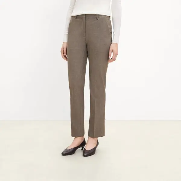 Theory Marcee Pant In Good Wool - Walnut Melange