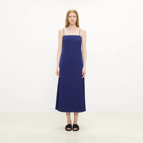Theory Strapless Maxi Dress In Crushed Satin