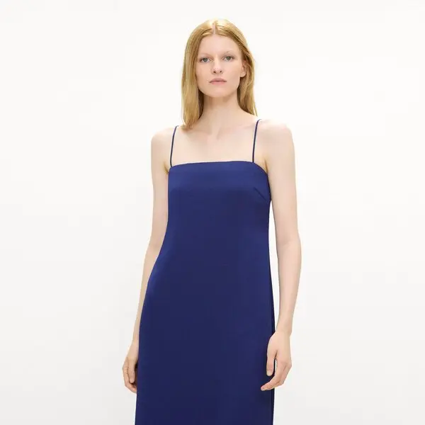 Theory Strapless Maxi Dress In Crushed Satin