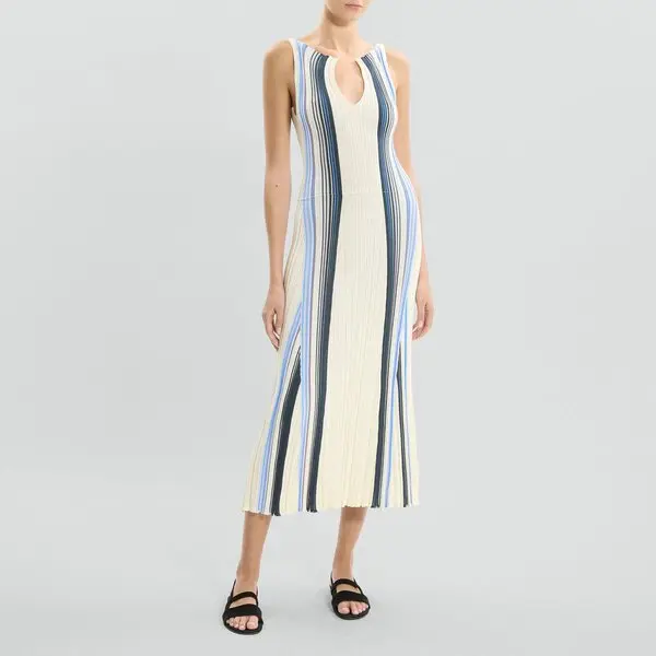 Theory Draped Tank Dress In Organic Cotton-blend