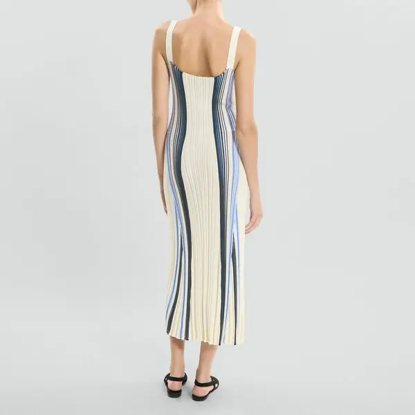 Theory Draped Tank Dress In Organic Cotton-blend