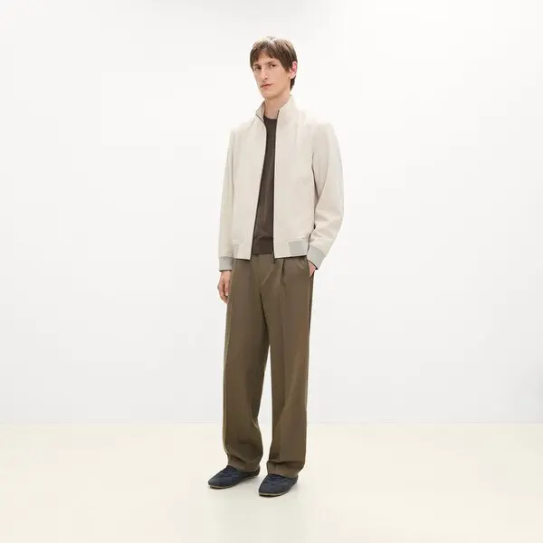 Theory Bomber Jacket In Precision Ponte - Silver Stone
