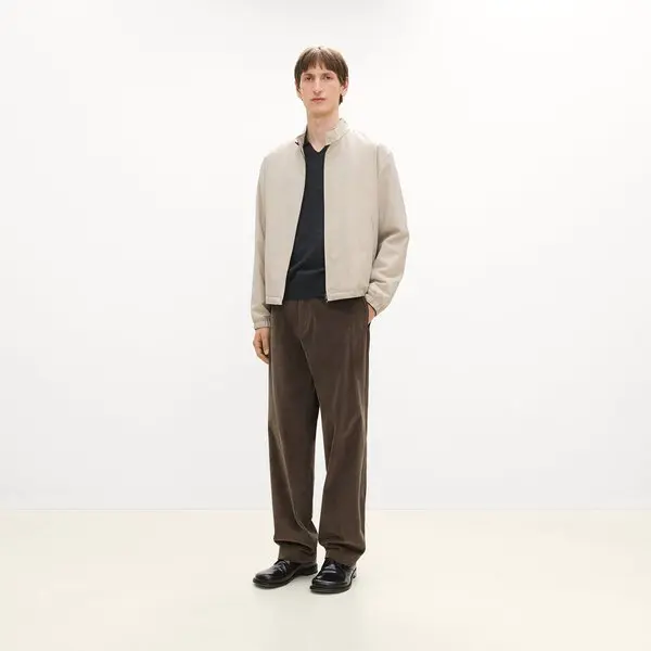 Theory Harrington Jacket In Motion Wool Twill - Silver Stone
