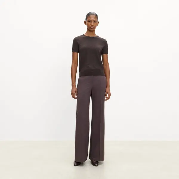 Theory Melange Crepe Fluid Flare Pant