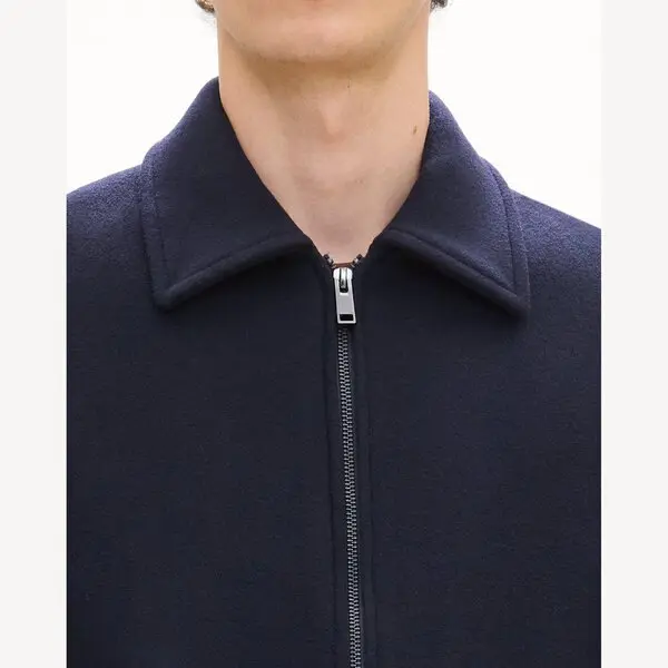 Theory Bomber Jacket In Plush Melton - Baltic
