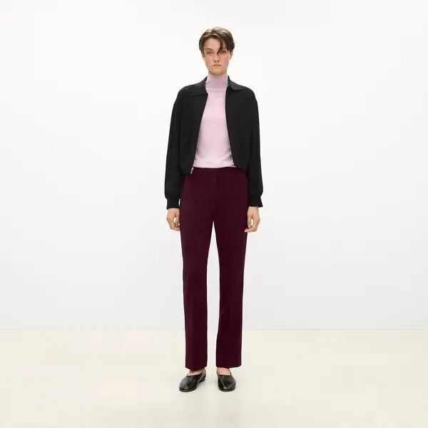 Theory Marcee Pant In Admiral Crepe - Deep Mulberry