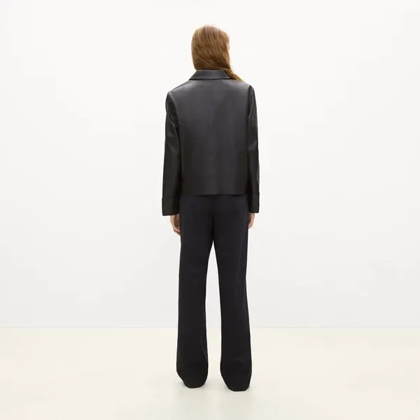 Theory Boxy Cuff Jacket In Leather