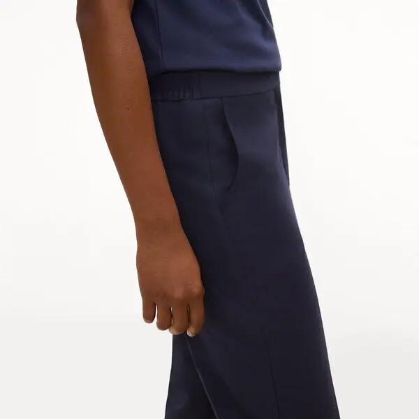 Theory Cropped Wool Flannel Pants - Navy