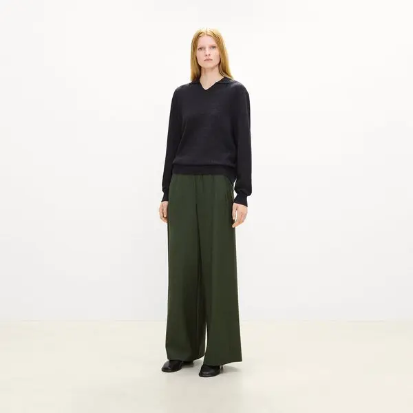 Theory Relaxed Pull-on Pant In Sleek Flannel - Ivy