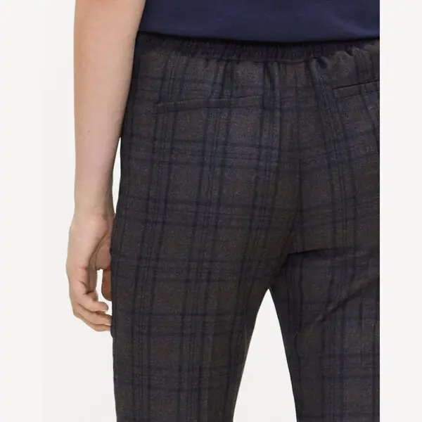 Theory Marcee Cropped Pull-on Pant In Plaid Sleek Flannel