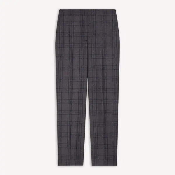 Theory Marcee Cropped Pull-on Pant In Plaid Sleek Flannel